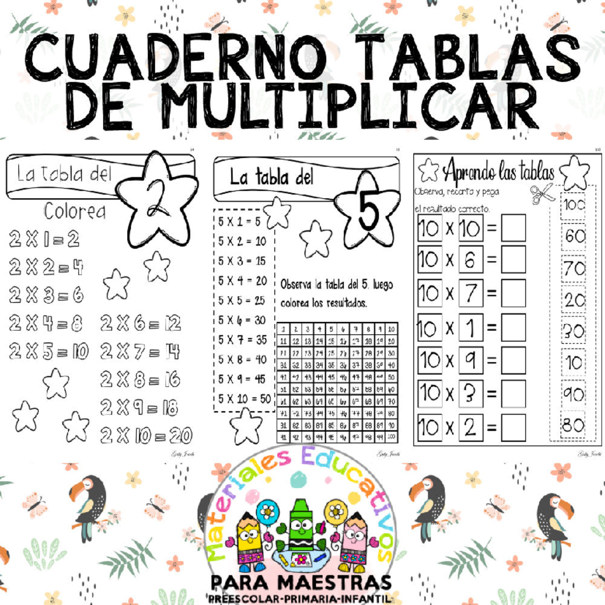 Cuaderno de Tablas de Multiplicar - Material Educativo para Maestras ...