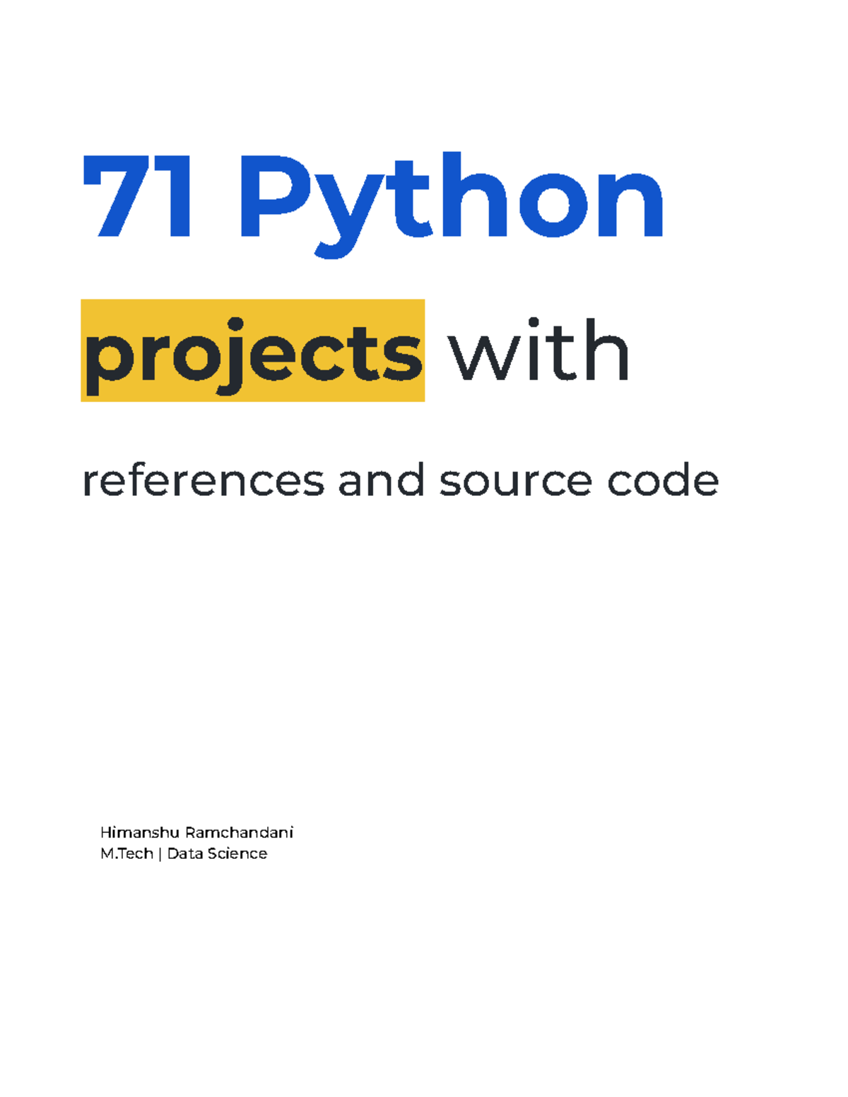 71 Python Projects: Source Code & References for M.Tech Data Science ...