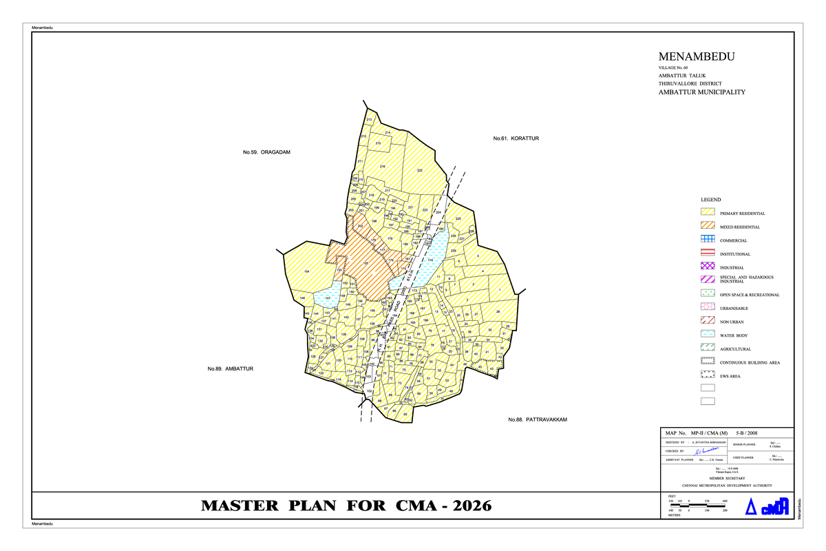 Menambedu A1 H - Land Use Map for Ambattur Municipality - Studocu