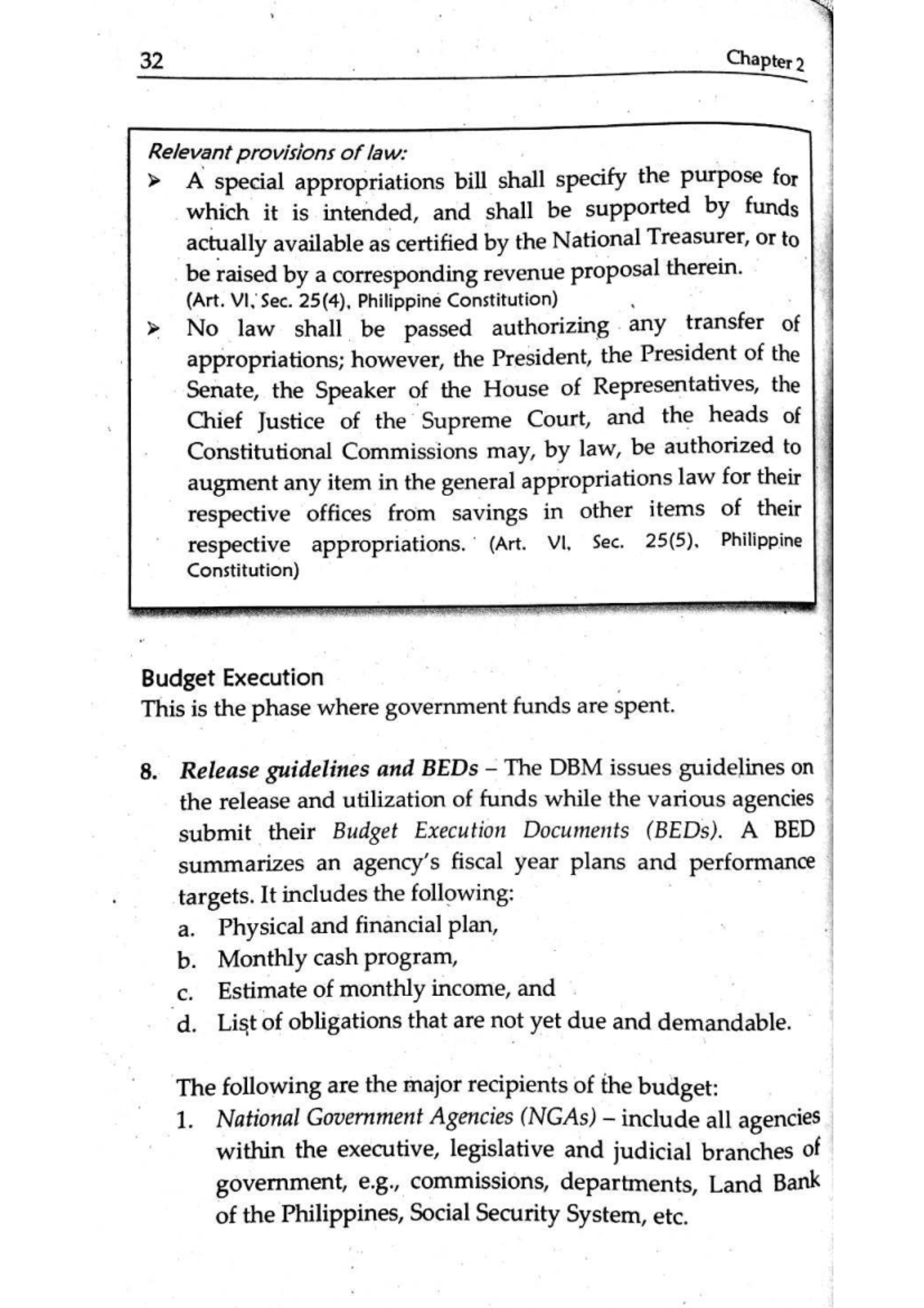 Chapter 2: Key Legal Provisions on Budget Execution and Appropriations ...