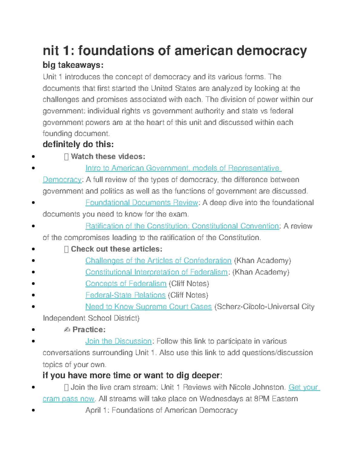 APGOV Final Exam Study Guide: Foundations & Branches of Democracy - Studocu