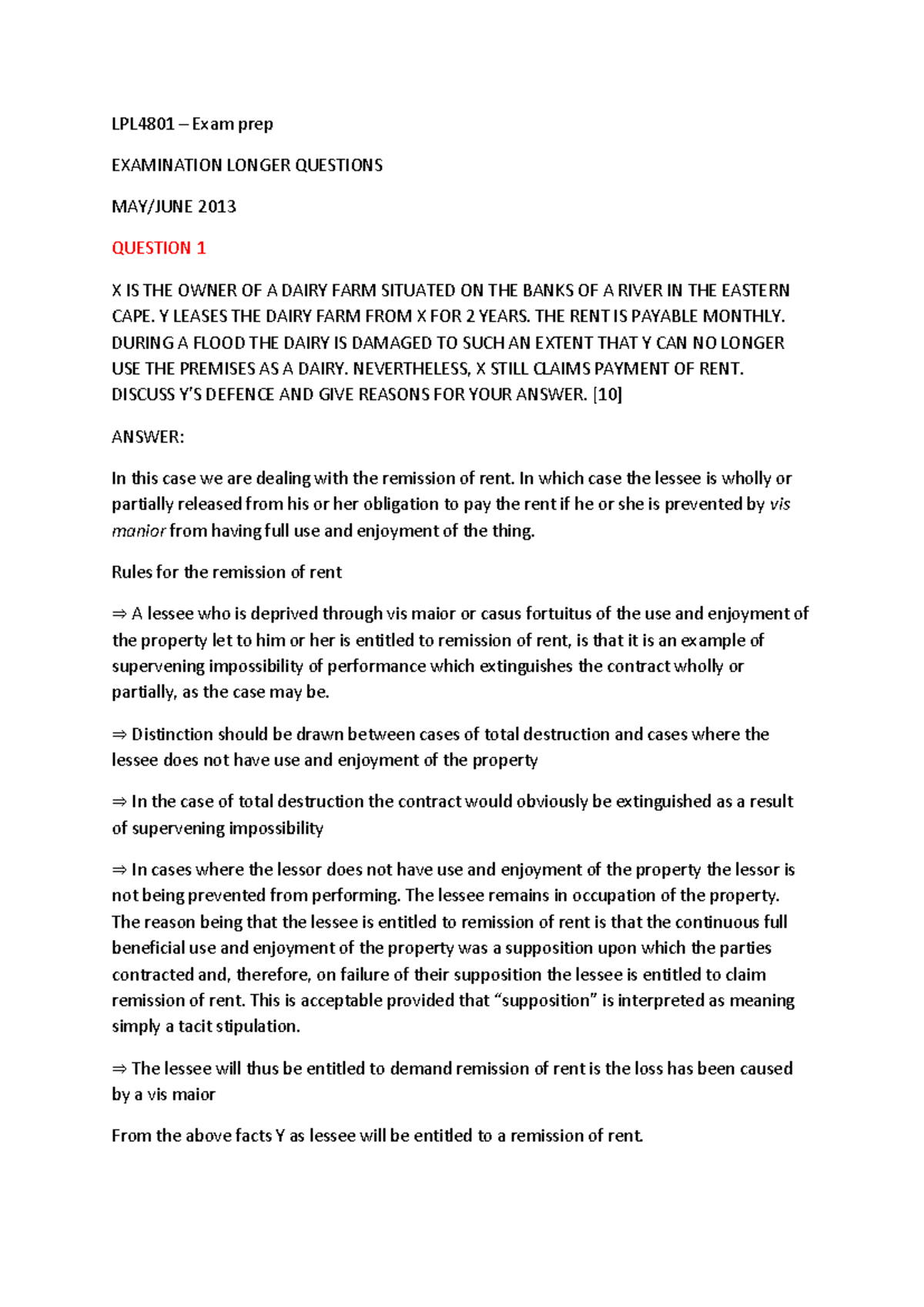 LPL4801 Final Exam Long Questions & Answers by Elke - Studocu