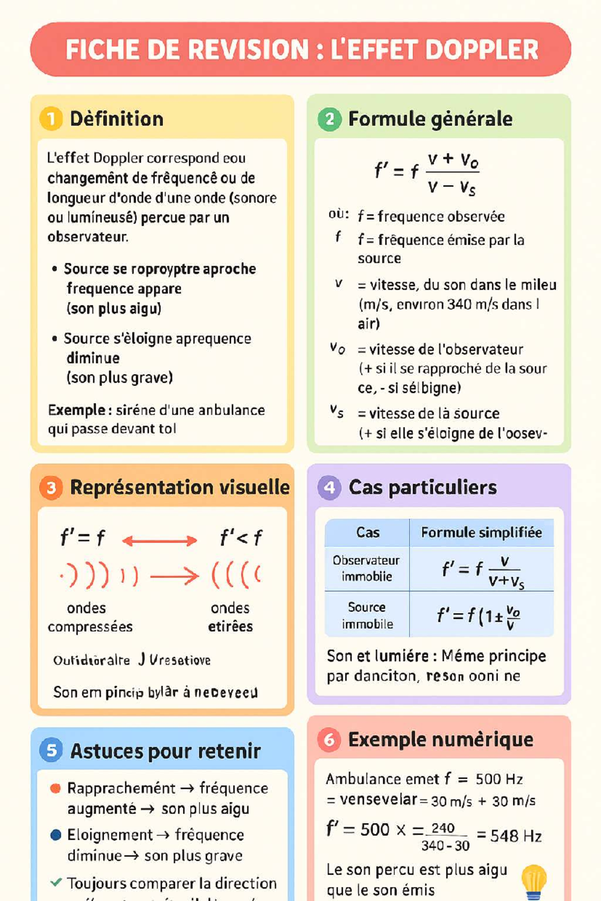 Effet Doppler : Définition, Formule et Cas Particuliers - Studocu