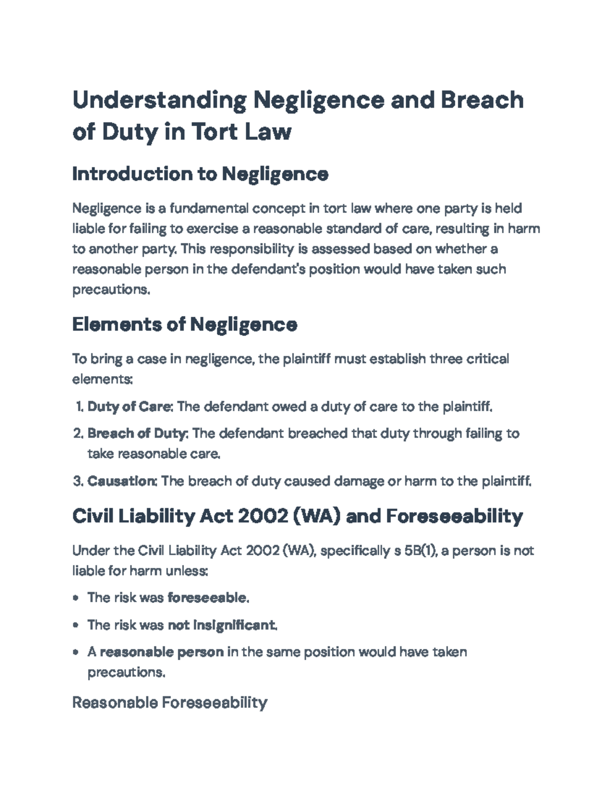 Understanding Negligence & Breach of Duty in Tort Law: Key Elements ...