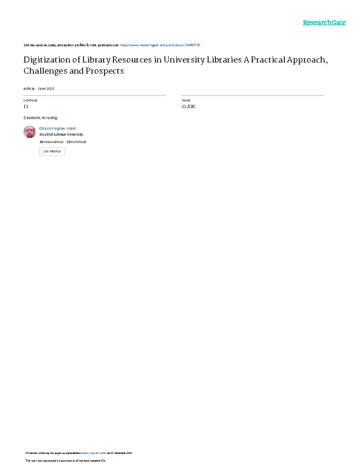 Digitization of Library Resources in University Libraries: Challenges ...