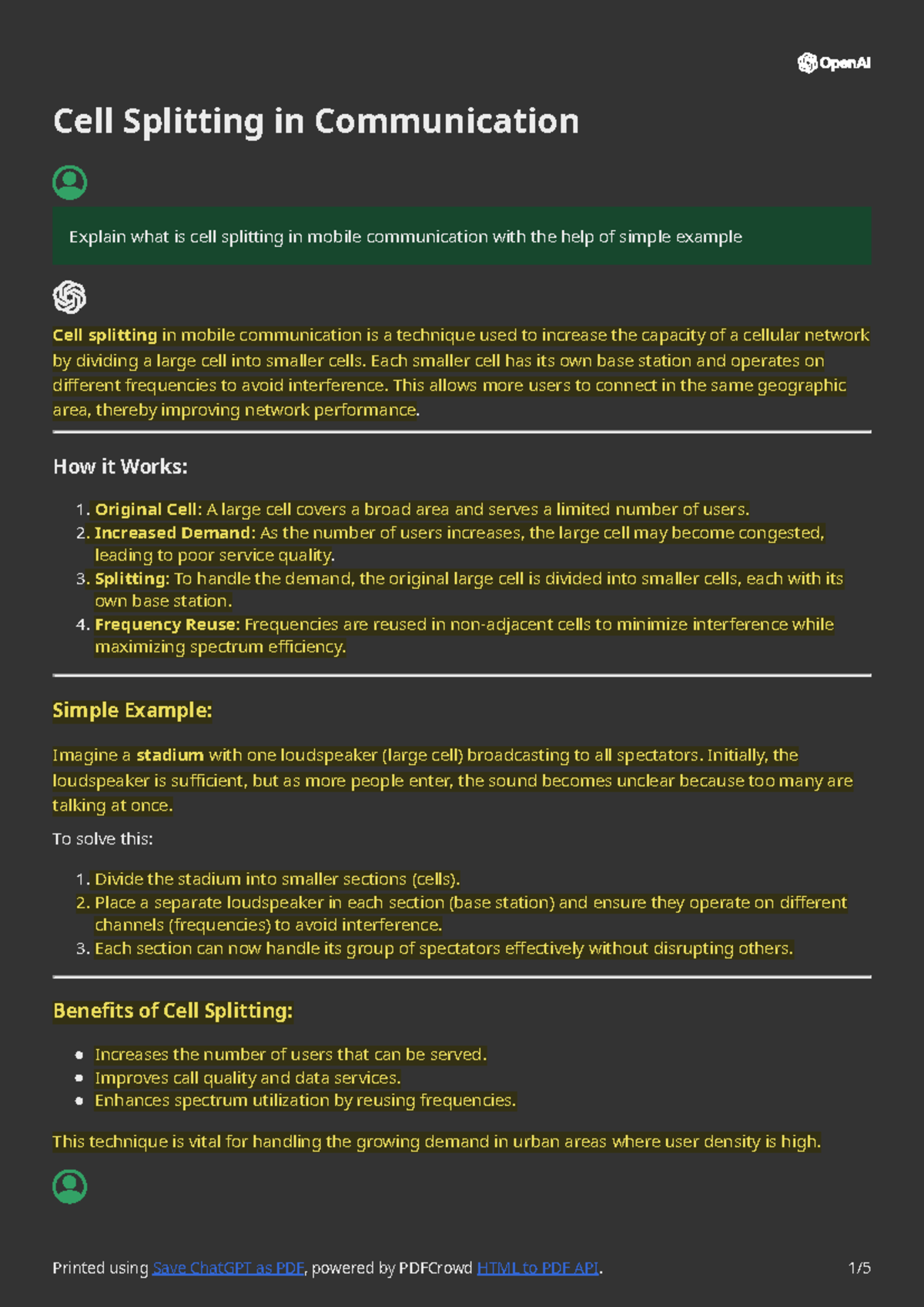 Cell Splitting & Channel Techniques in Mobile Comm (Course Code: COM101 ...