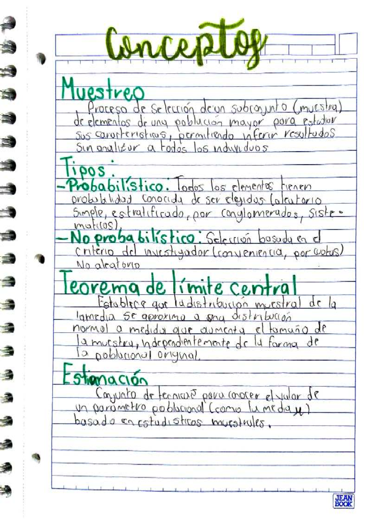 Conceptos de Muestreo y Proceso de Selección - Tarea JEAN BOOK - Studocu
