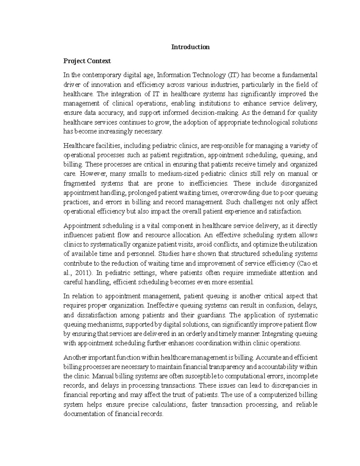Integrated Pediatric Appointment, Queuing, and Billing System (Capstone ...