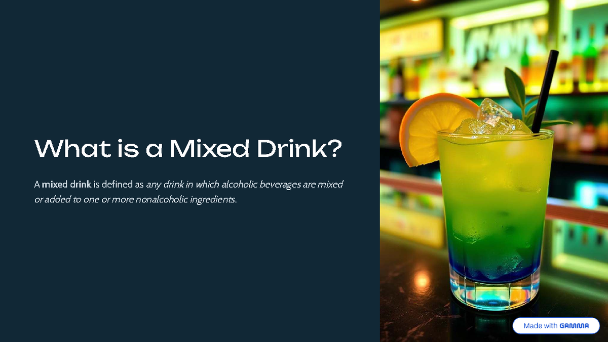 Understanding Mixed Drinks: Categories & Components - VBUI - Studocu