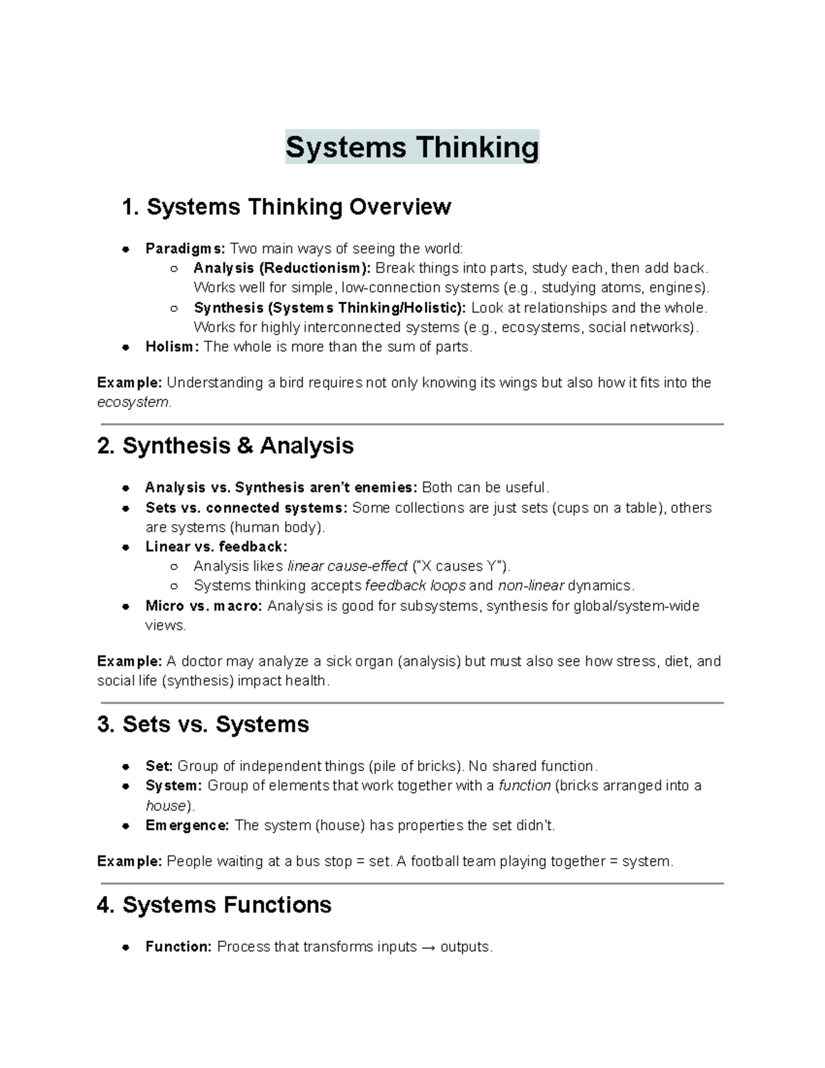 Systems Thinking 1: Module 1 Intro - Summary of Key Concepts - Studocu