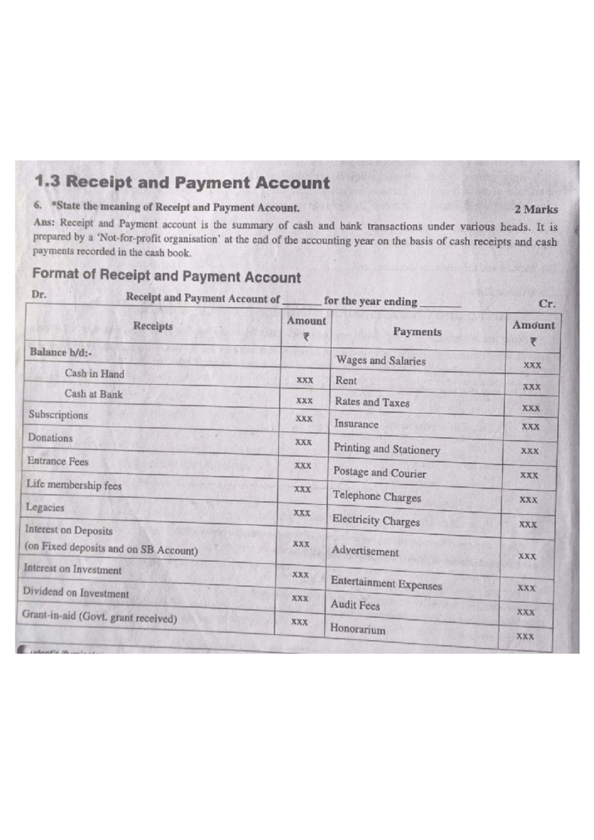 1.3 Receipt and Payment Account & Balance Sheet Overview (ACCT 101 ...