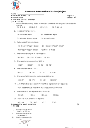 [Solved] What is math Pythagorus theorem - Applied Mathematics (PYS4 ...