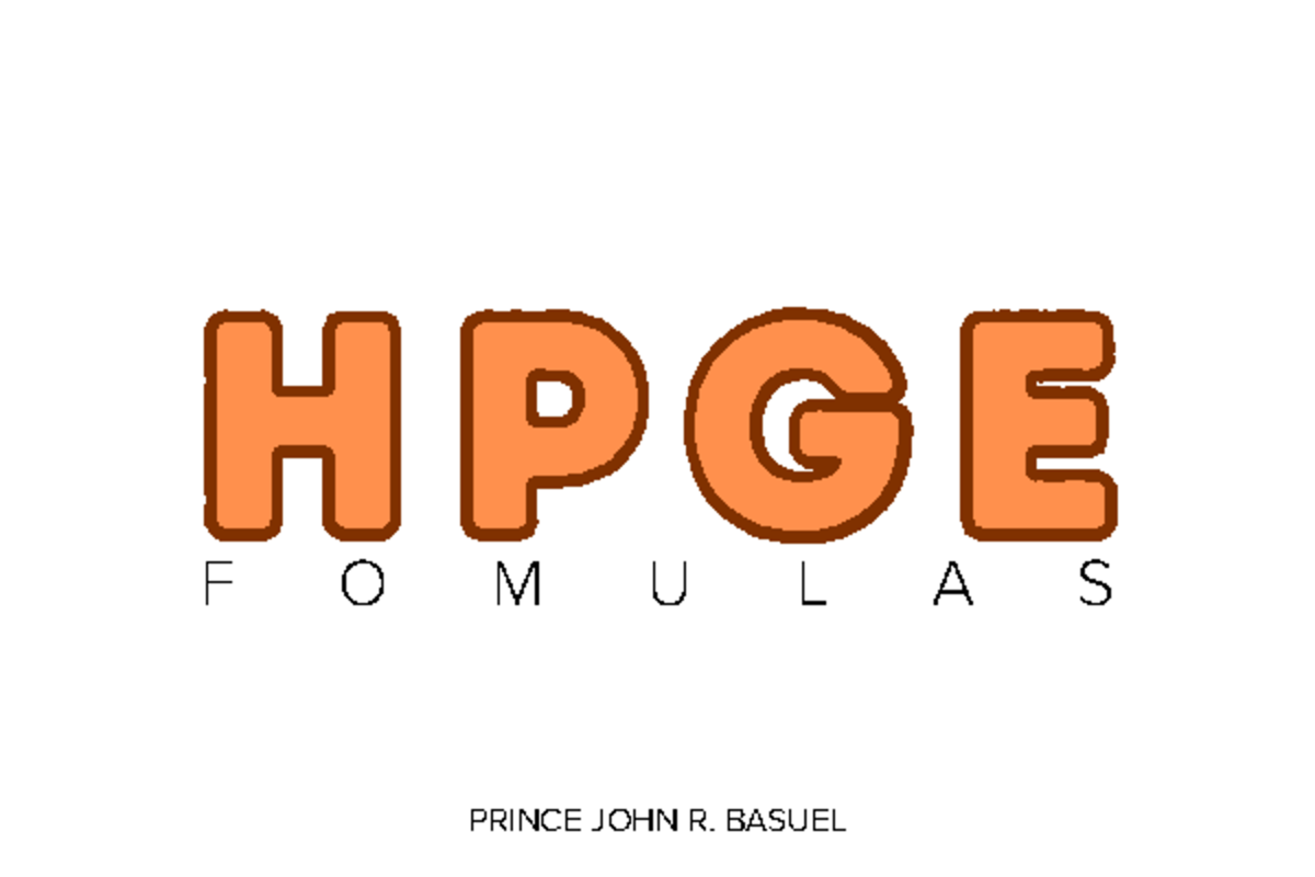 HPGE Formulas: Properties of Fluid Mechanics and Specific Gravity - Studocu