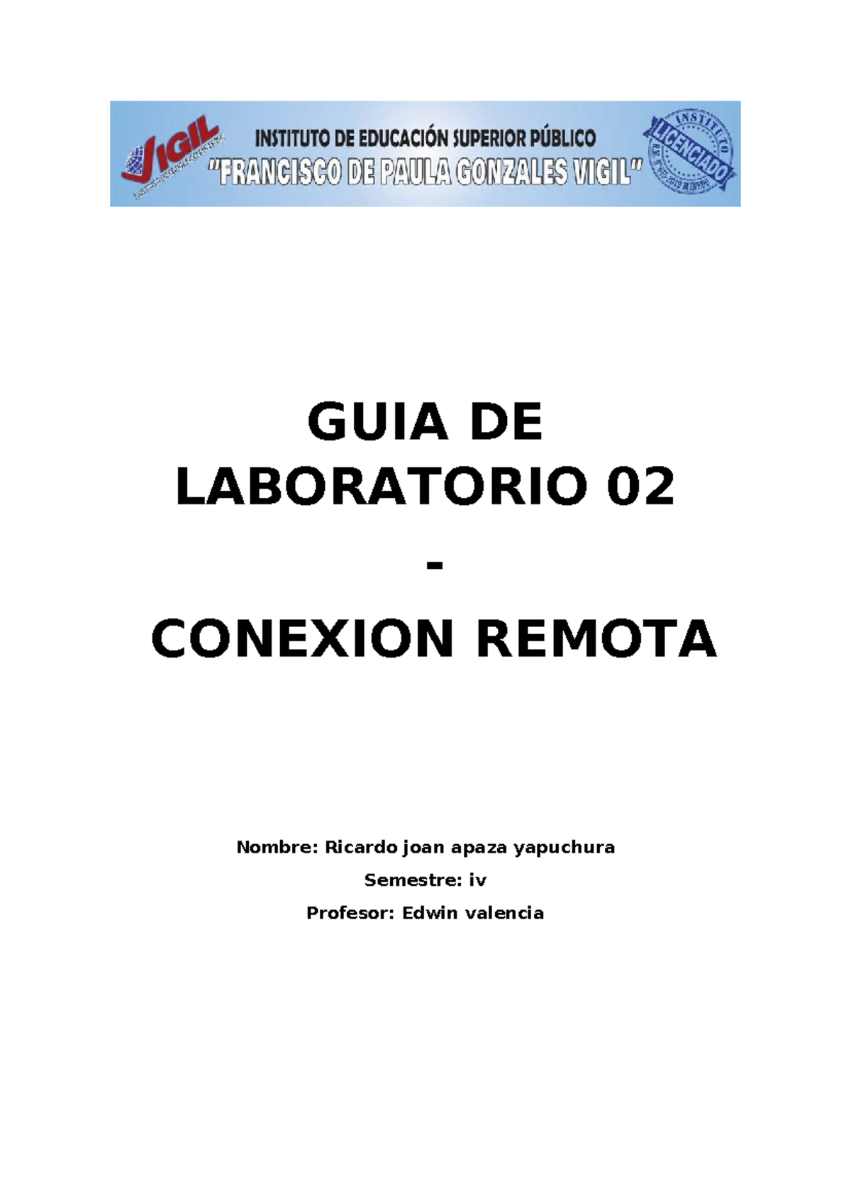 Acsbd Noche: Guía de Laboratorio 02 - Conexión Remota - Studocu