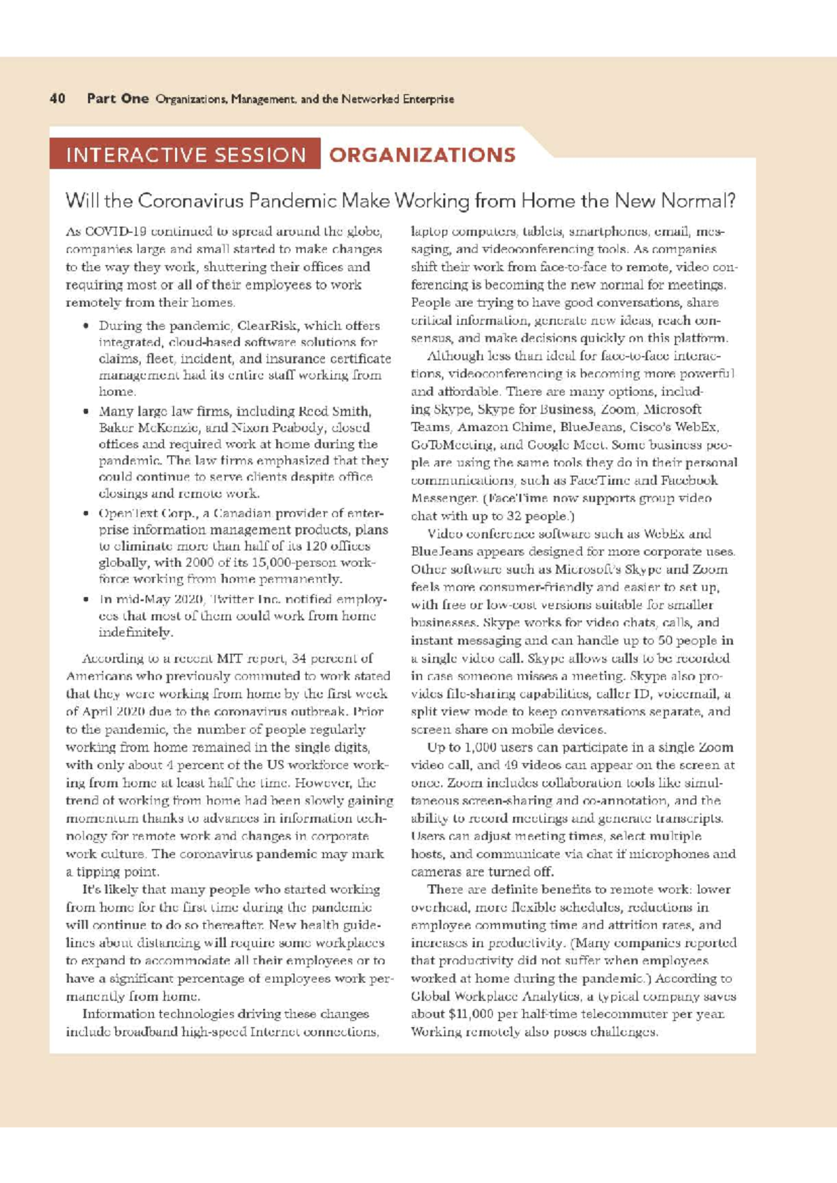 Case Study: Will COVID-19 Make Remote Work the New Normal? - Studocu