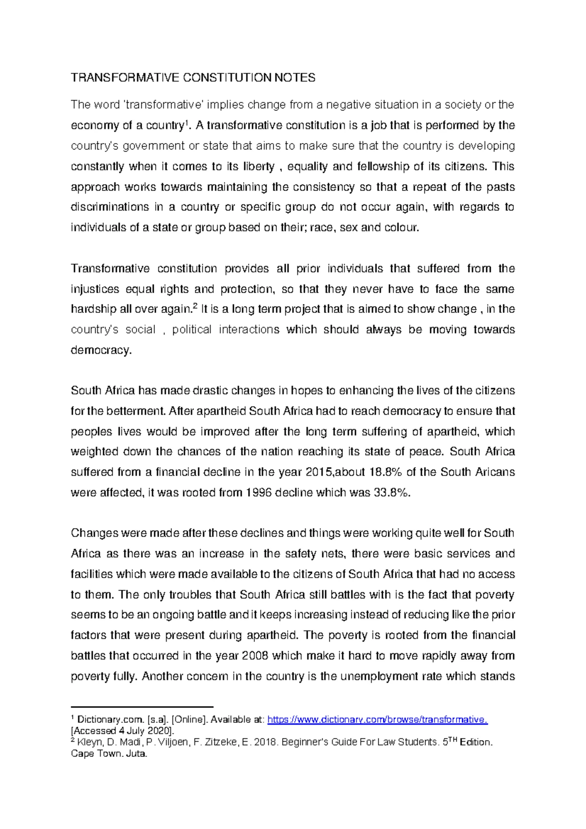 Legal Culture and Transformative Constitutionalism - Karl Klare (1998 ...