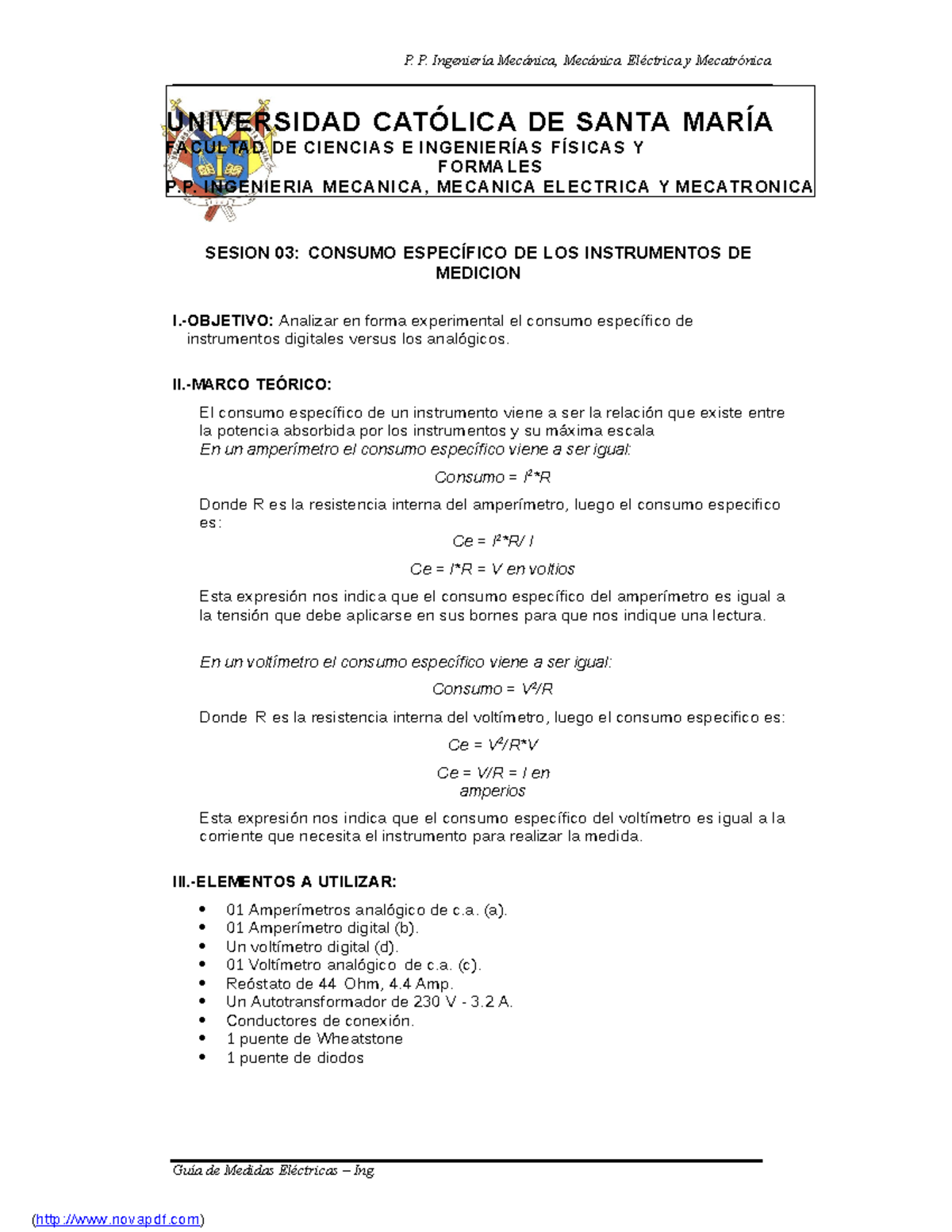 Guía de Medidas Eléctricas N3 - Consumo Específico de Instrumentos ...