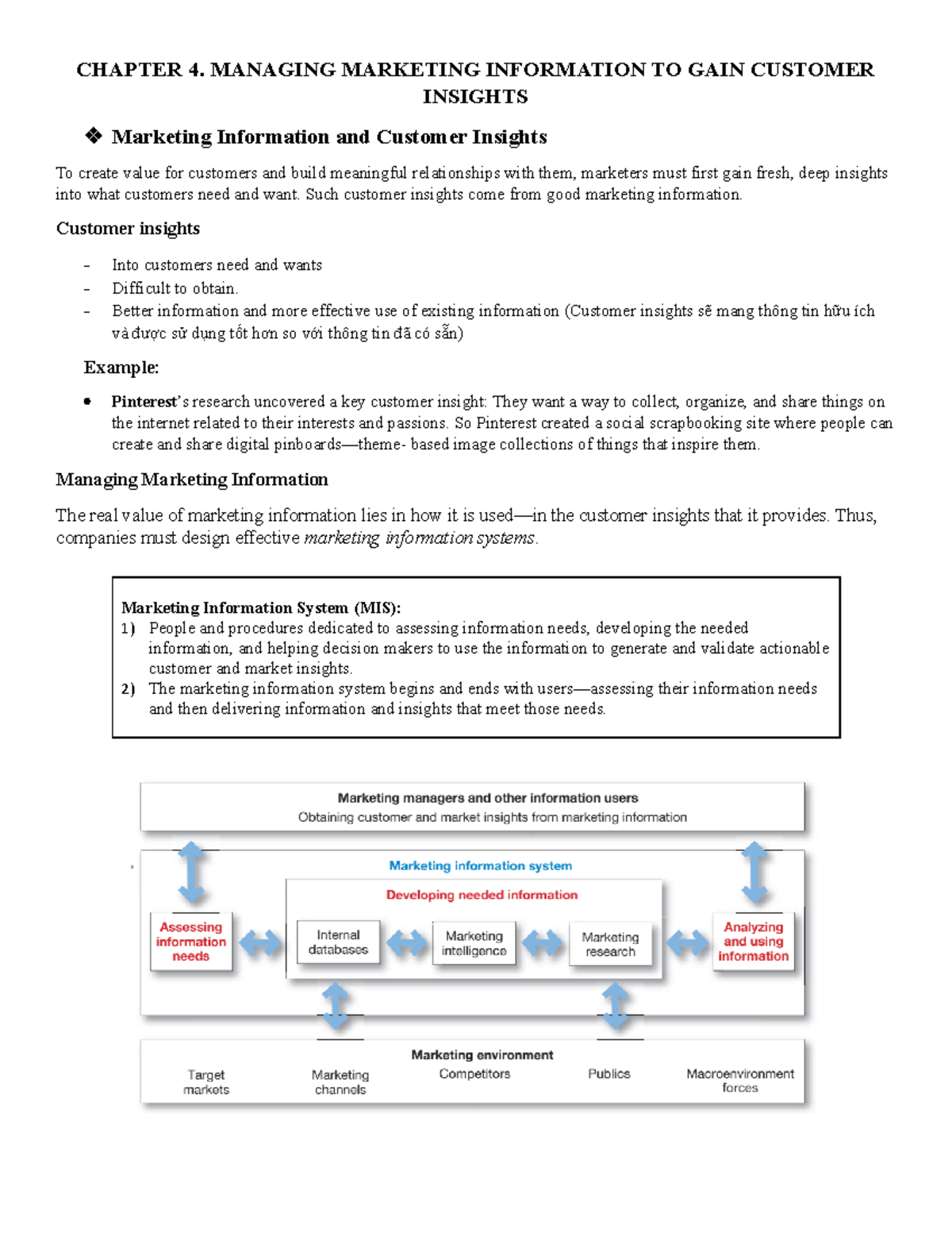 Chap_4_Marketing Information Management for Customer Insights - Studocu