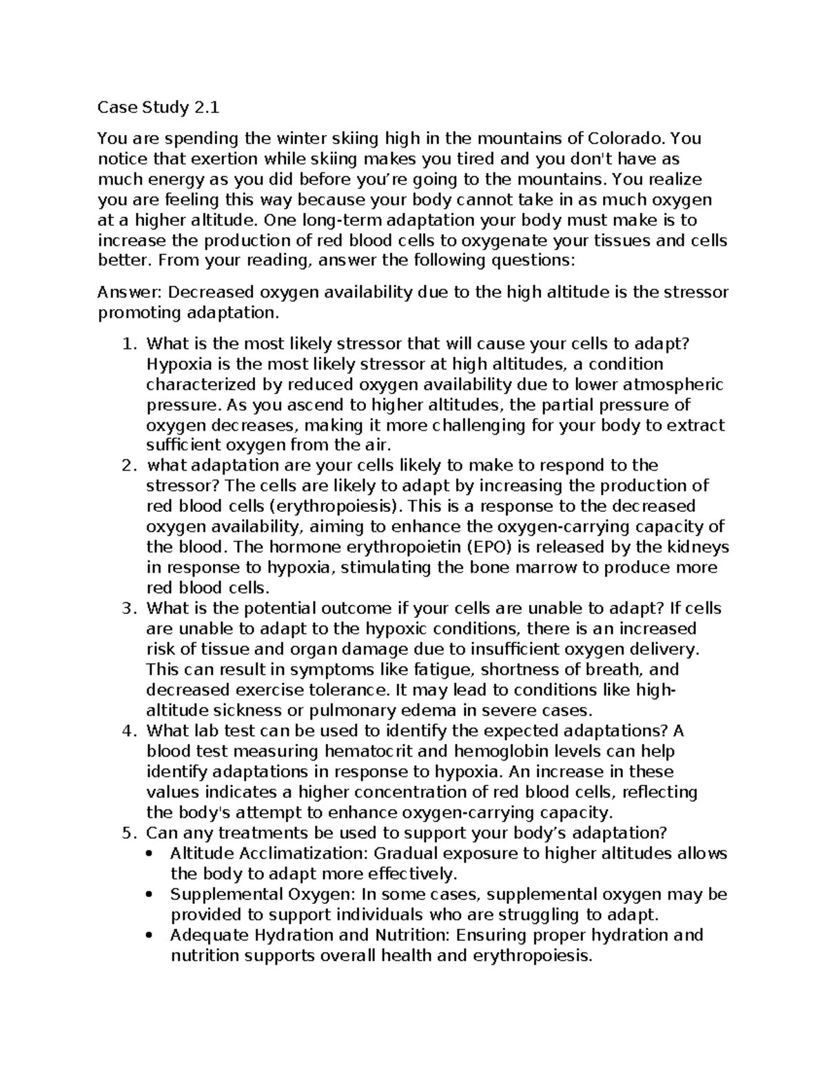 Chapter 2 Case Study - Adaptation to High Altitude and Nephropathy ...