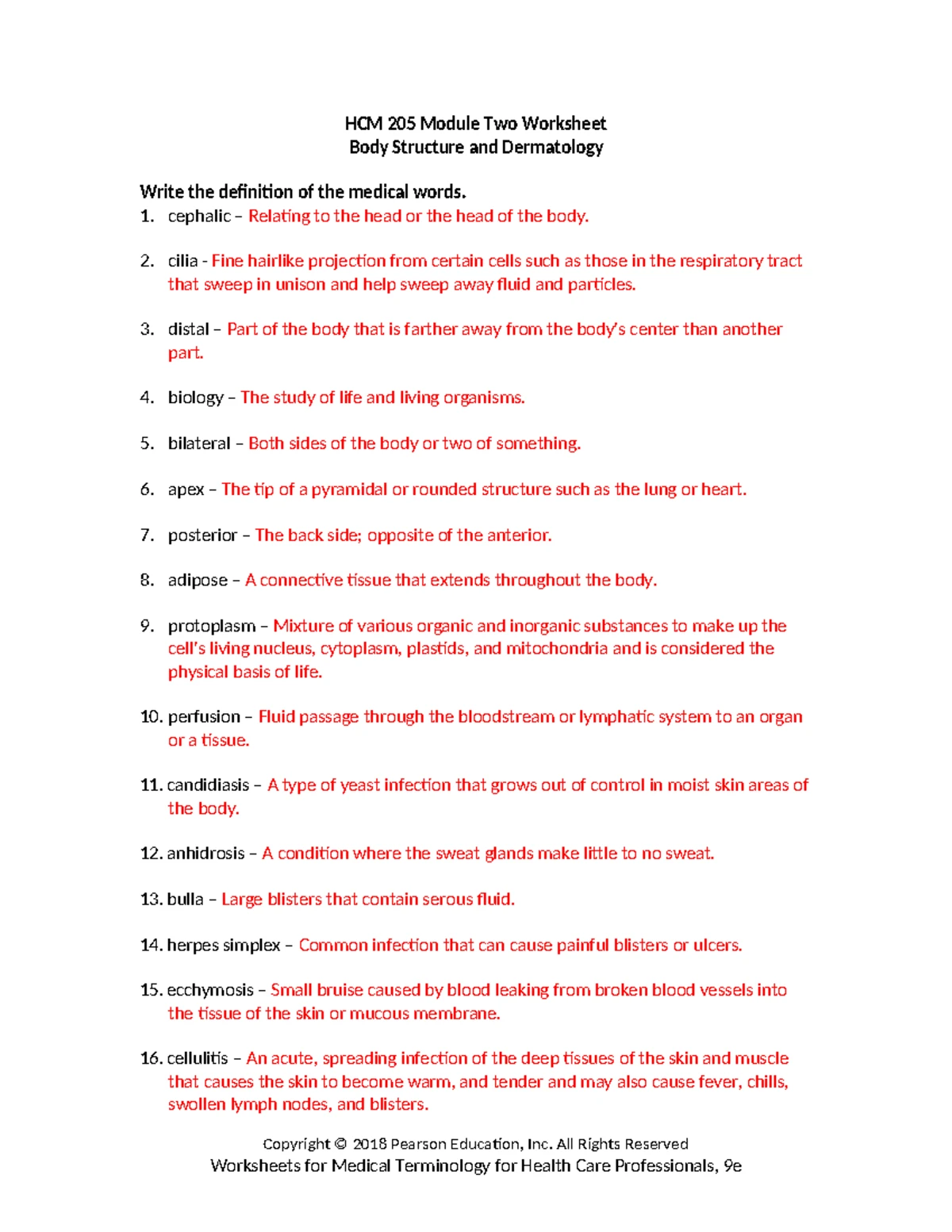 HCM 205 Module One Worksheet - HCM 205 Module One Worksheet Medical ...
