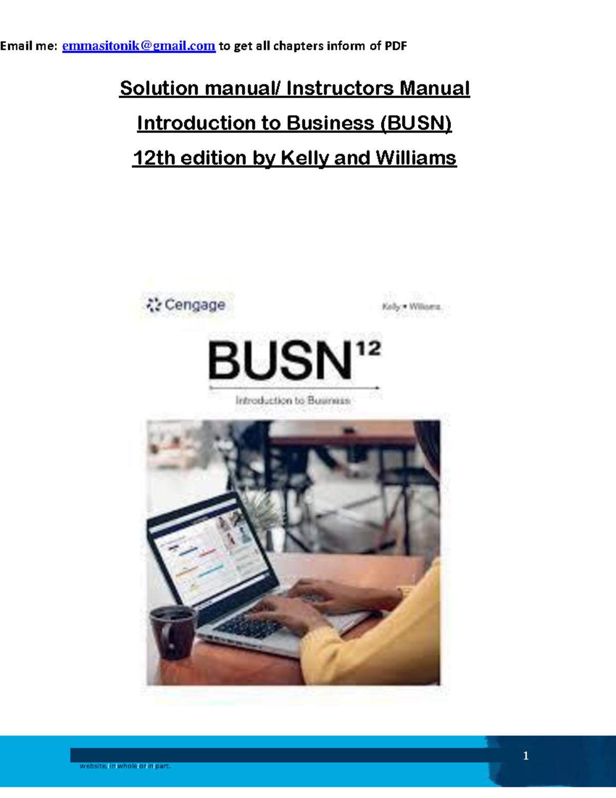 Solution Manual for BUSN 12th Edition: Instructor's Guide by Kelly ...
