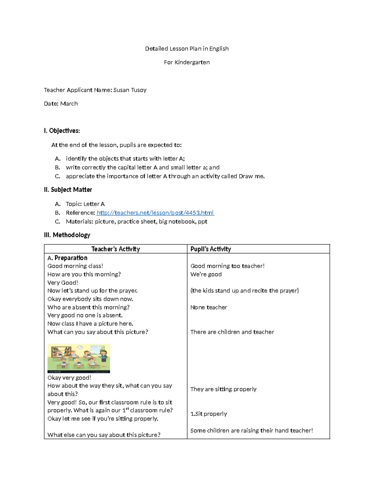 Detailed Lesson Plan in English kinder - Detailed Lesson Plan in ...