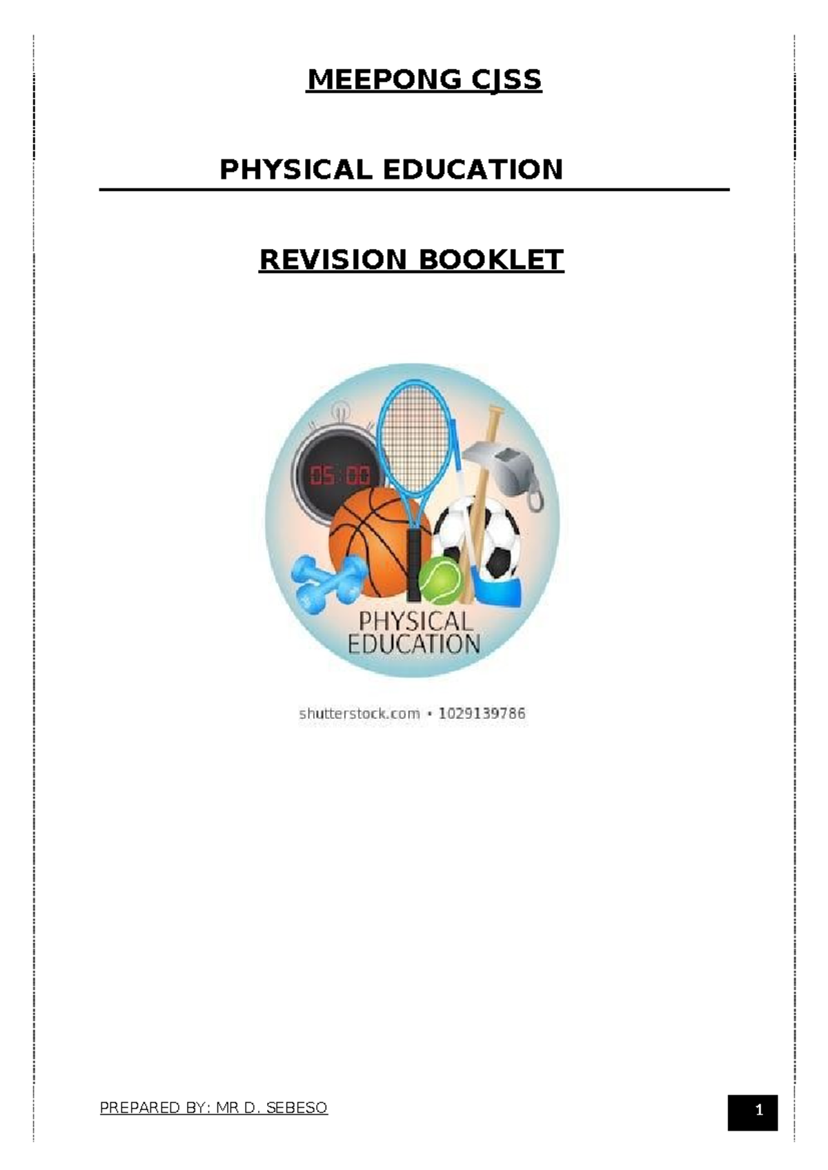 MEEPONG CJSS Physical Education Revision Booklet for Exam Preparation ...