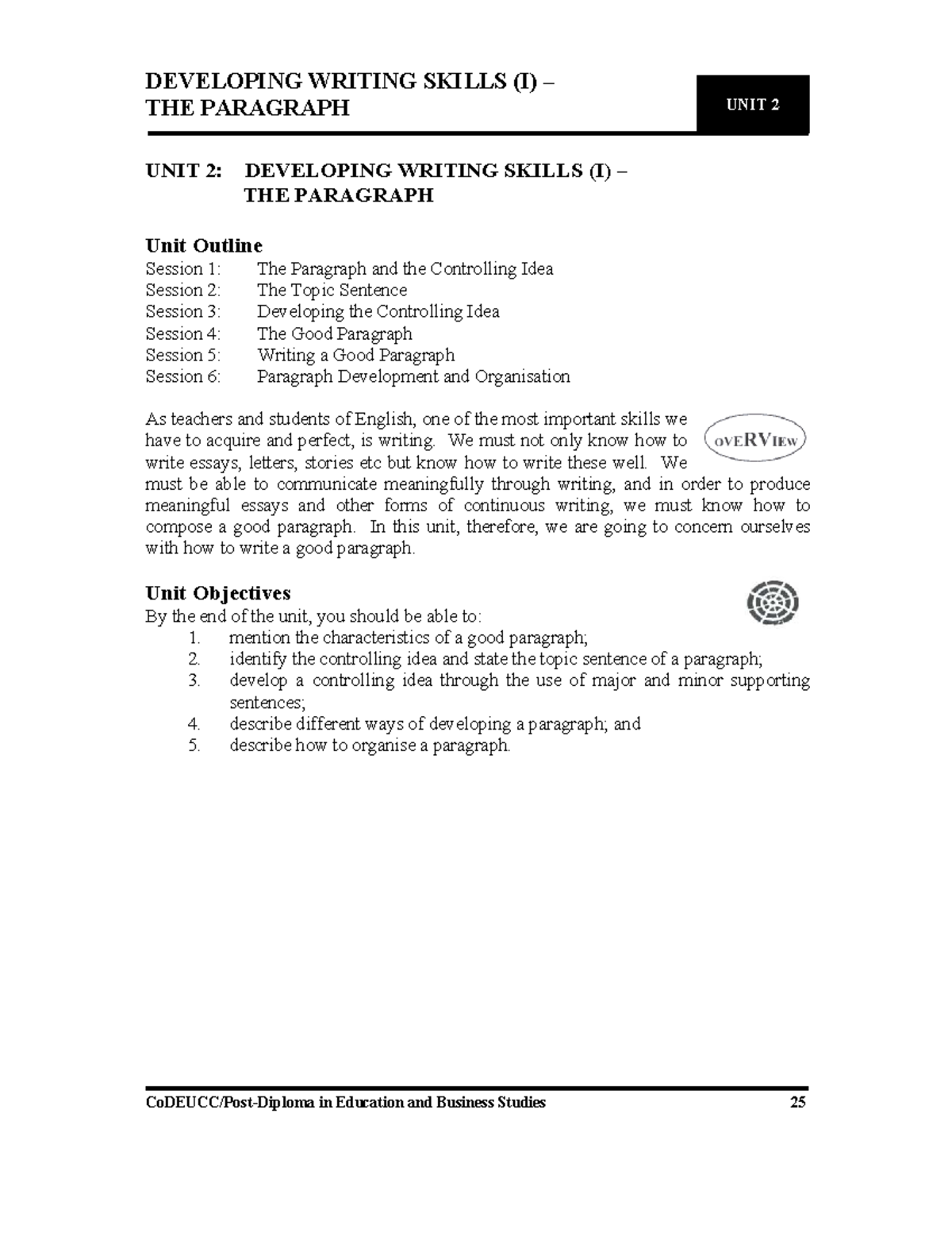 UNIT 2 - Semester 2 Lecture Notes: Developing Writing Skills (I) - Studocu