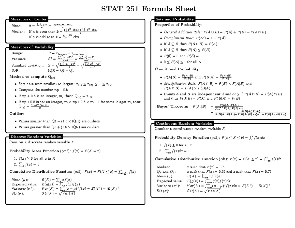 Midterm Practice 2 solutions - STAT 251 - Studocu
