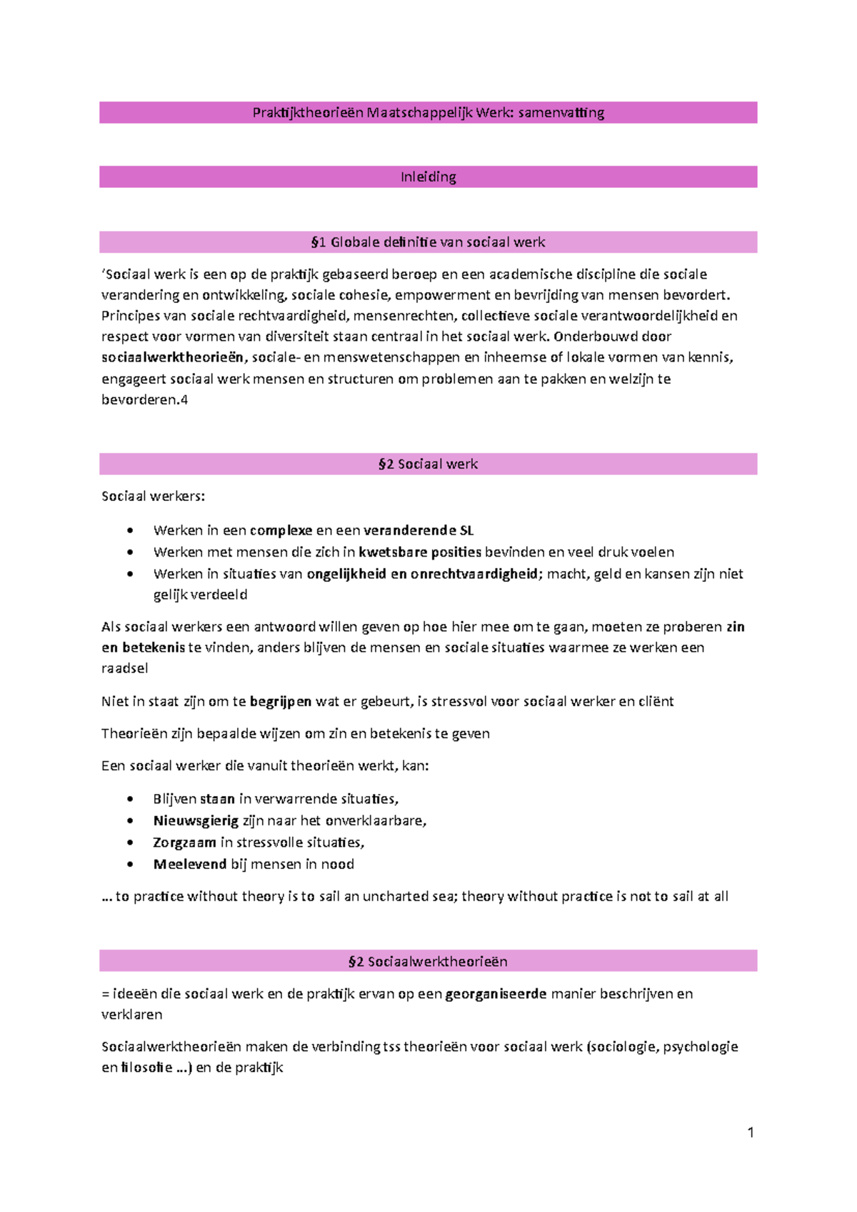 Praktijktheorieën Maatschappelijk Werk (MW): Samenvatting en Inzichten ...