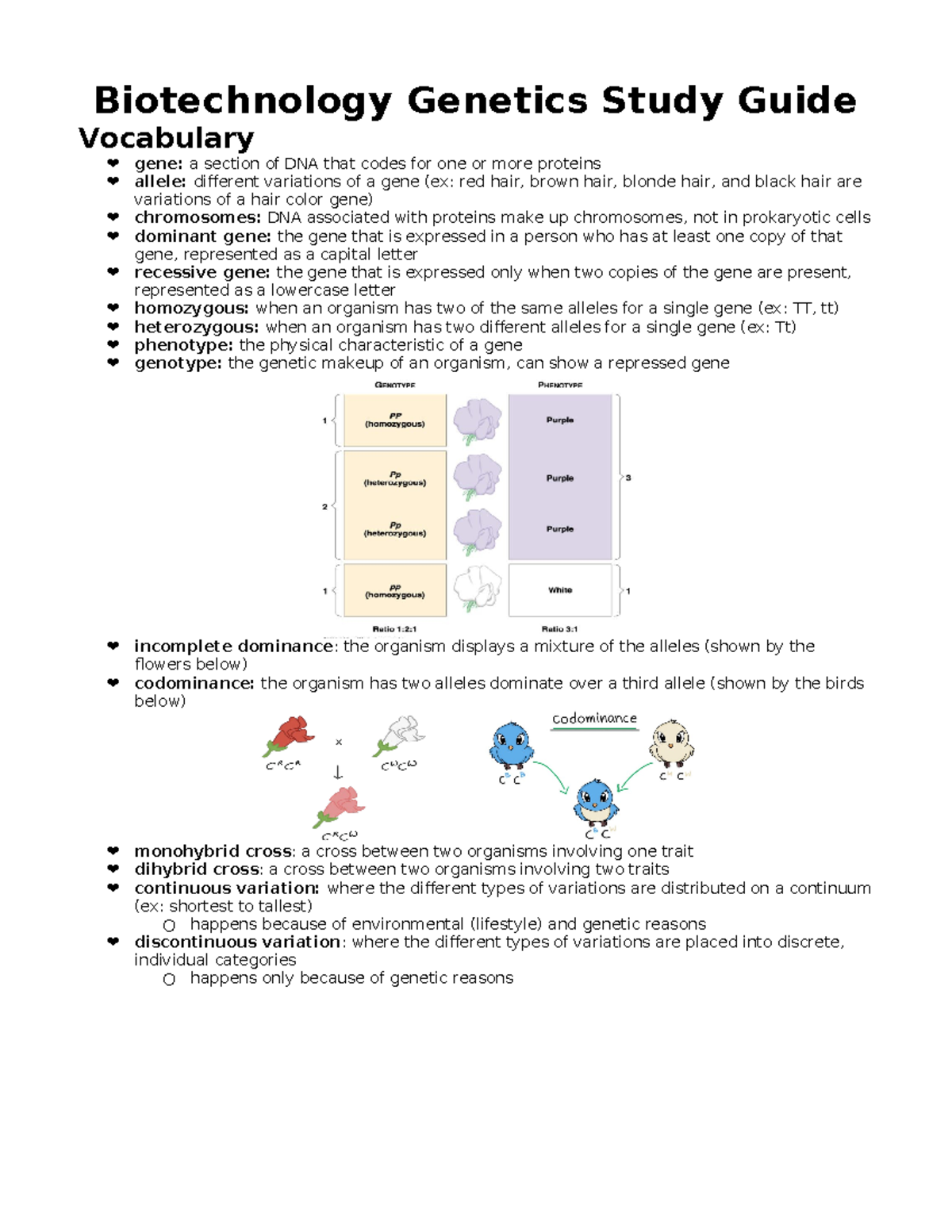 Biotechnology Genetics Study Guide - Biotechnology Genetics Study Guide ...