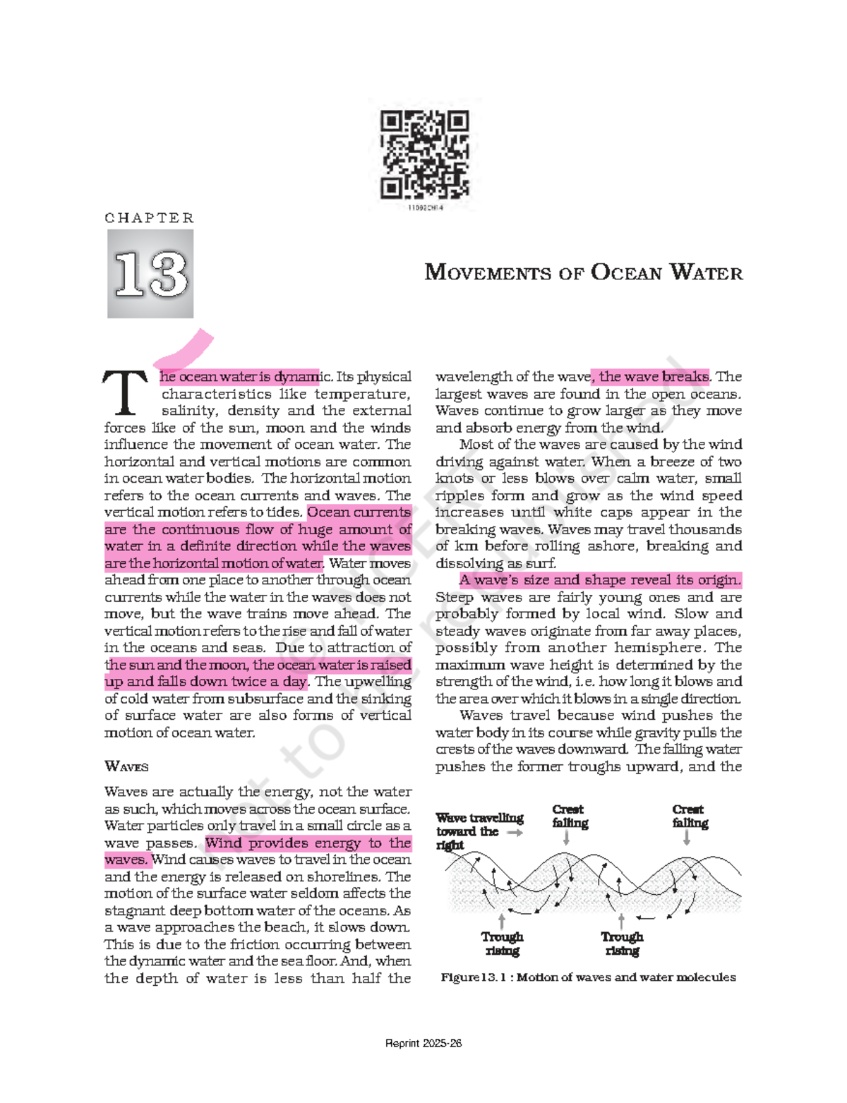 Geography Class 11 NCERT: Chapter 13 - Movements of Ocean Water - Studocu