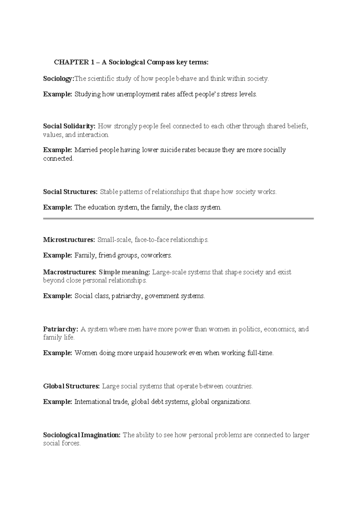 CHAPTER 1: A Sociological Compass - Key Terms & Theories for Exam Prep ...