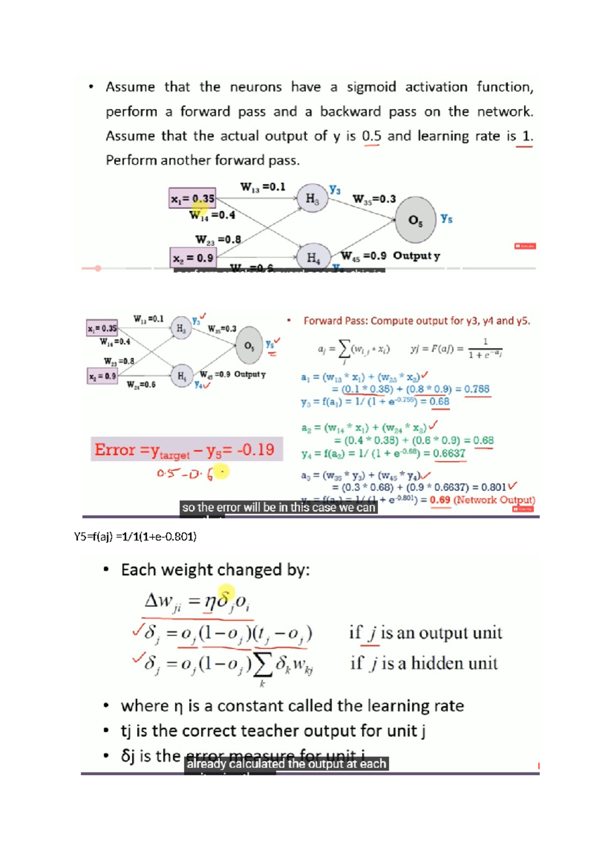 NO-2: Forward and Backward Pass with Sigmoid Activation Function - Studocu