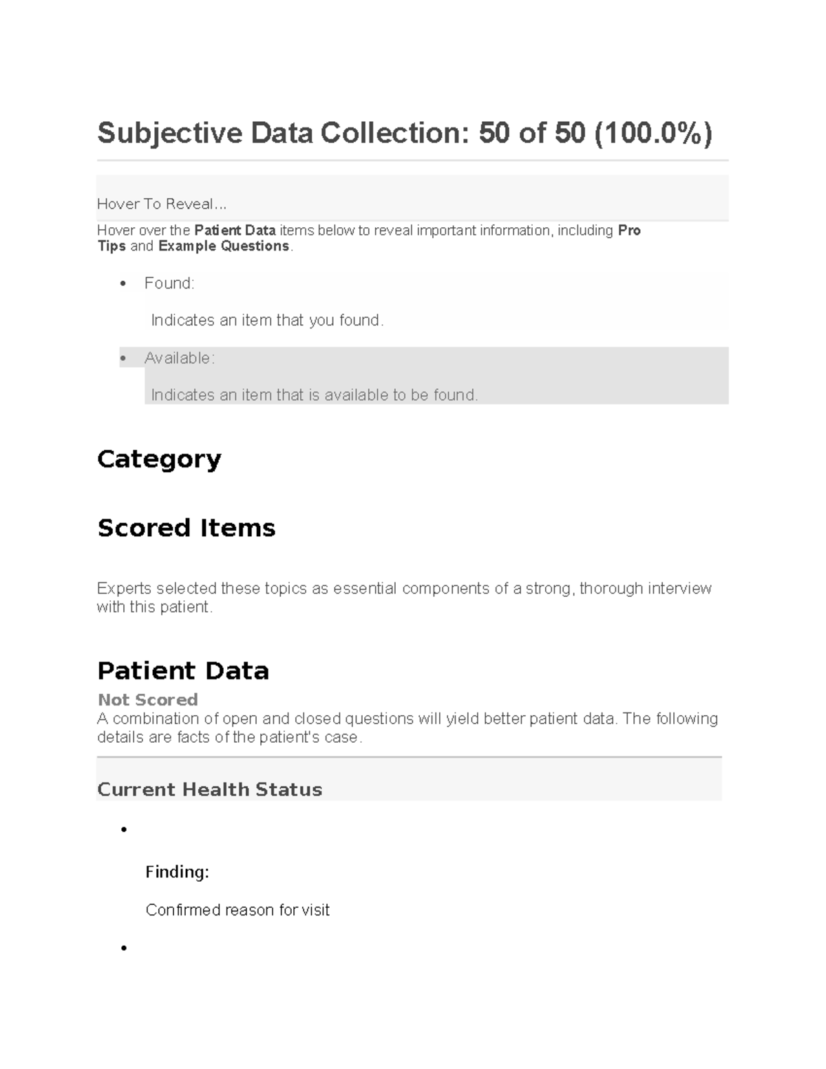Shadow Health Tina Jones comp subjective - Subjective Data Collection ...