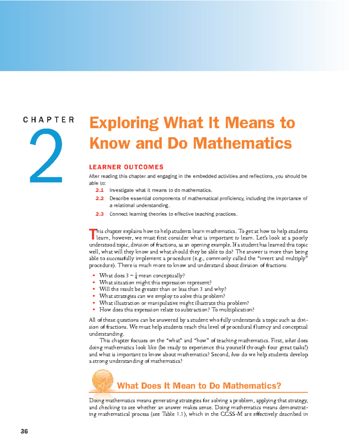 Chapter 2: Exploring the Meaning of Knowing and Doing Mathematics - Studocu