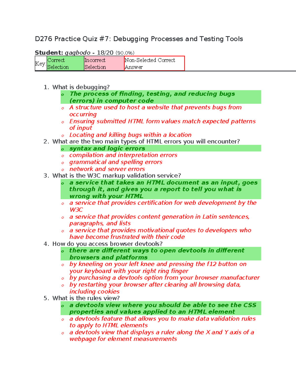 D276 Practice Quiz #7: Debugging and Mobile Web Development - Studocu