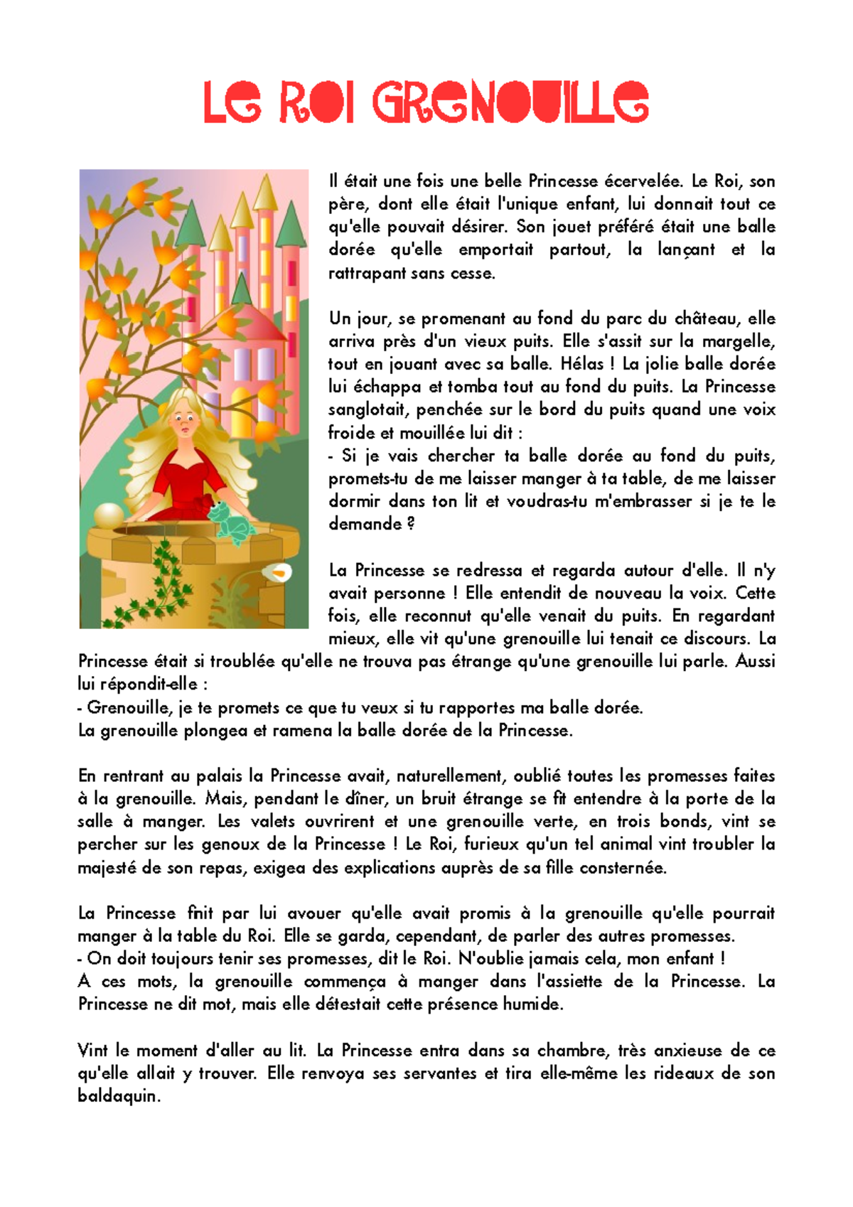 Grimm - Le Roi Grenouille: Histoire de la Princesse et de la Balle ...