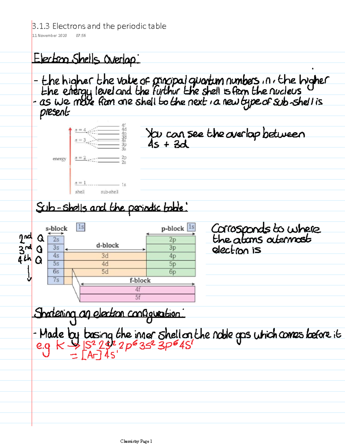 3.1.3 Electrons and the Periodic Table - 3.1 Electrons and the periodic ...