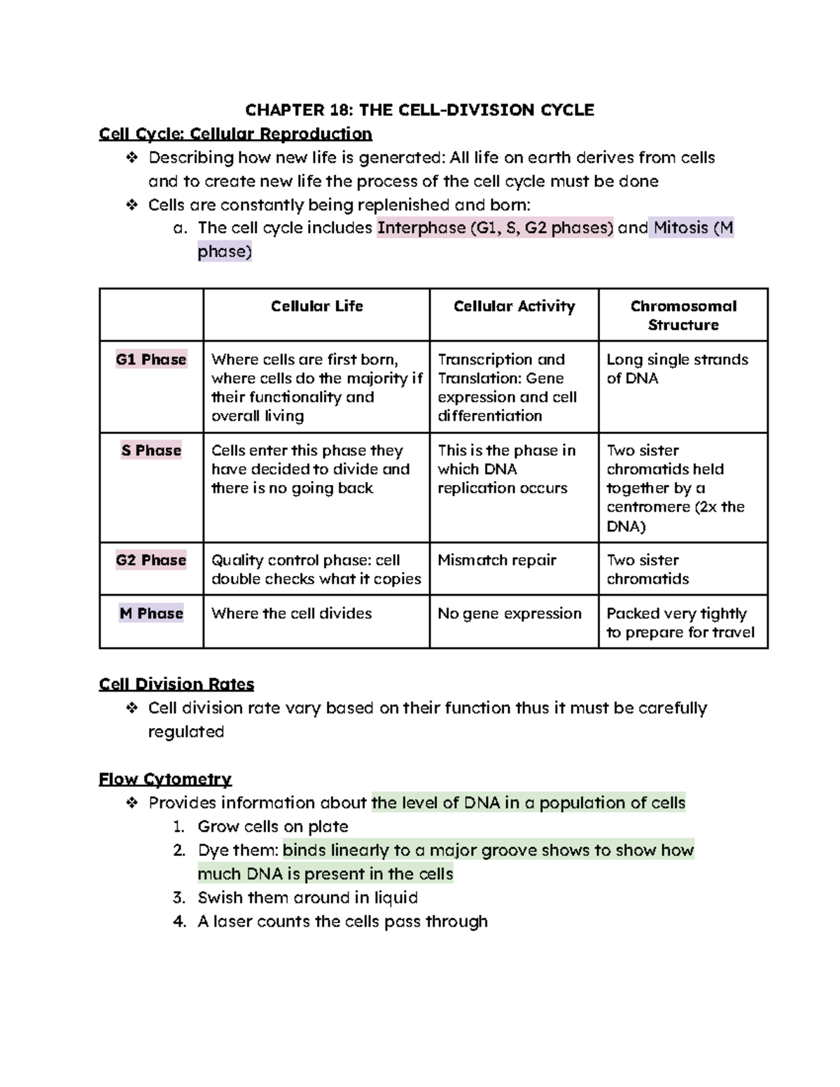 Cellular and Molecular Biology: Chapter 18 - CHAPTER 18: THE CELL ...