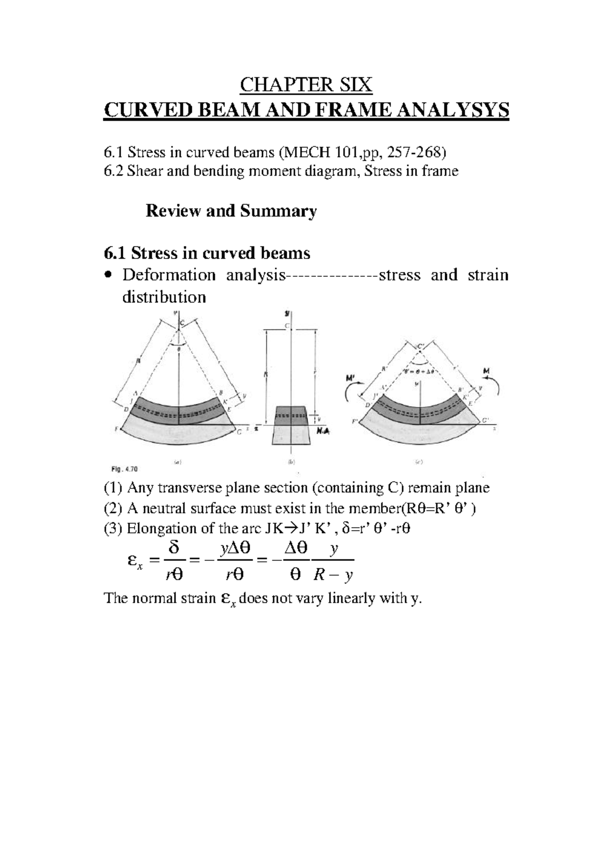 Chapter 6 - Curved Beam Analysis (MECH 101) - Stress & Deformation ...