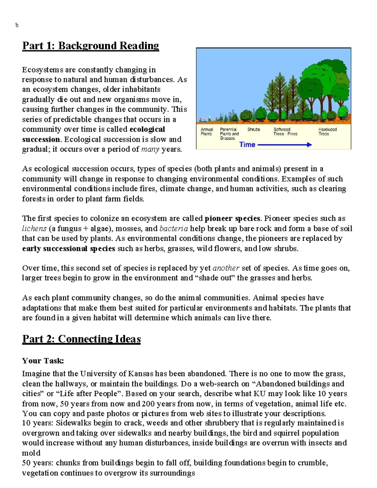 Ecological Succession: Changes in Ecosystems Over Time (Week 2) - Studocu