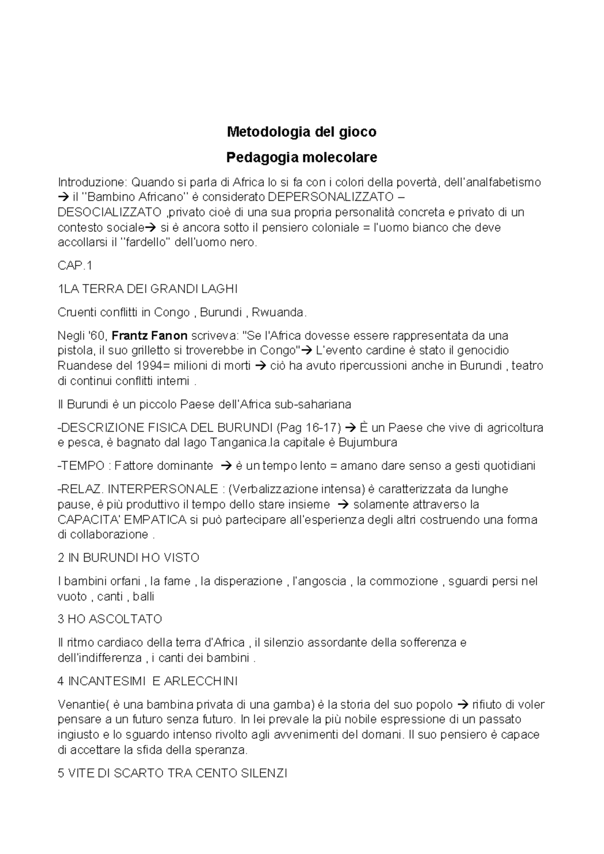 Metodologia del Gioco e Pedagogia Molecolare in Burundi: Un'Analisi ...