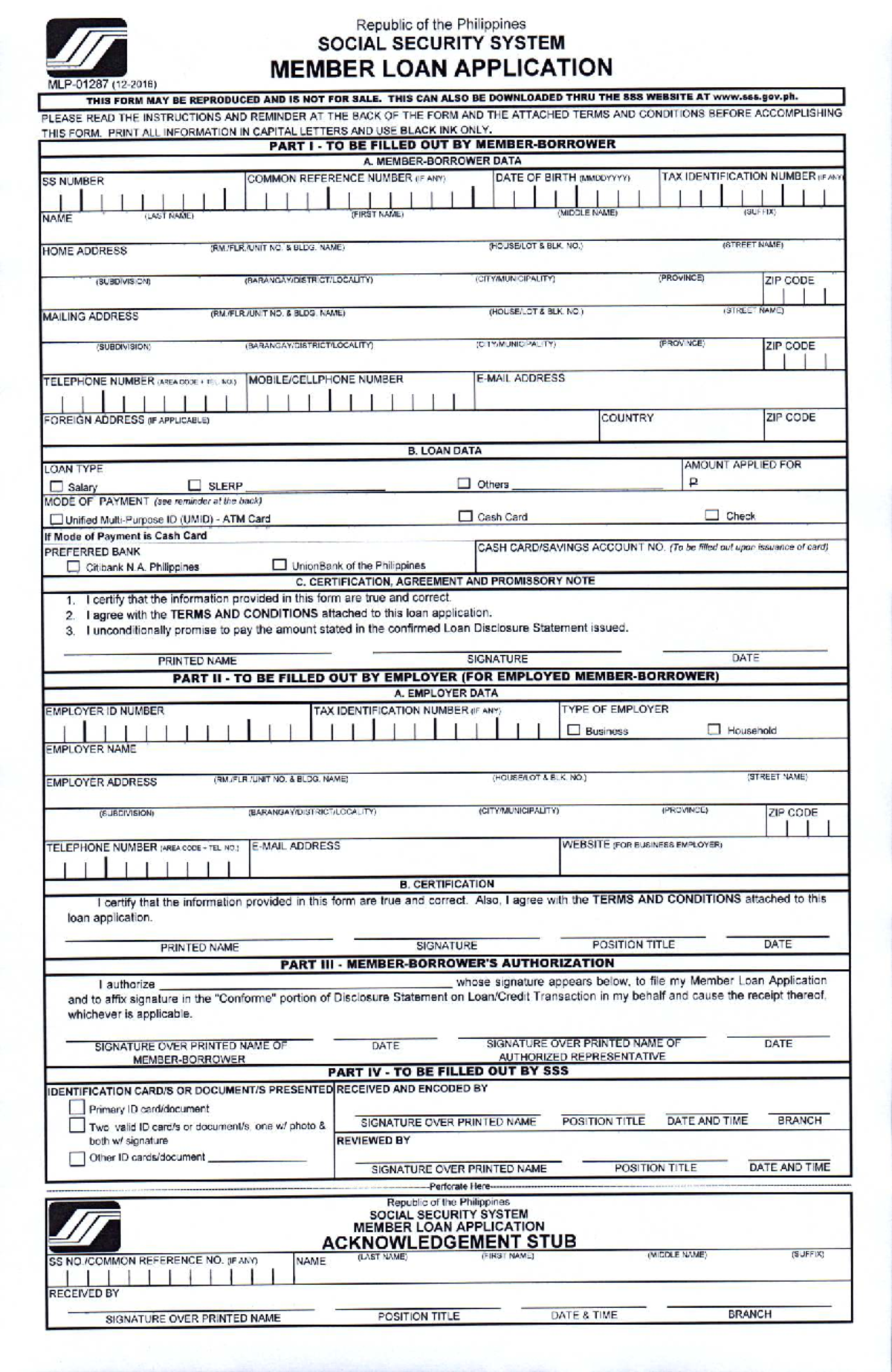 SSS MPL Application Form - Member Loan Process Guide - Studocu