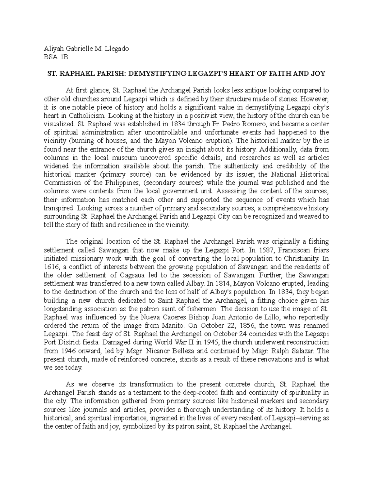 Rph - rph historical criticism - Aliyah Gabrielle M. Llegado BSA 1B ST ...