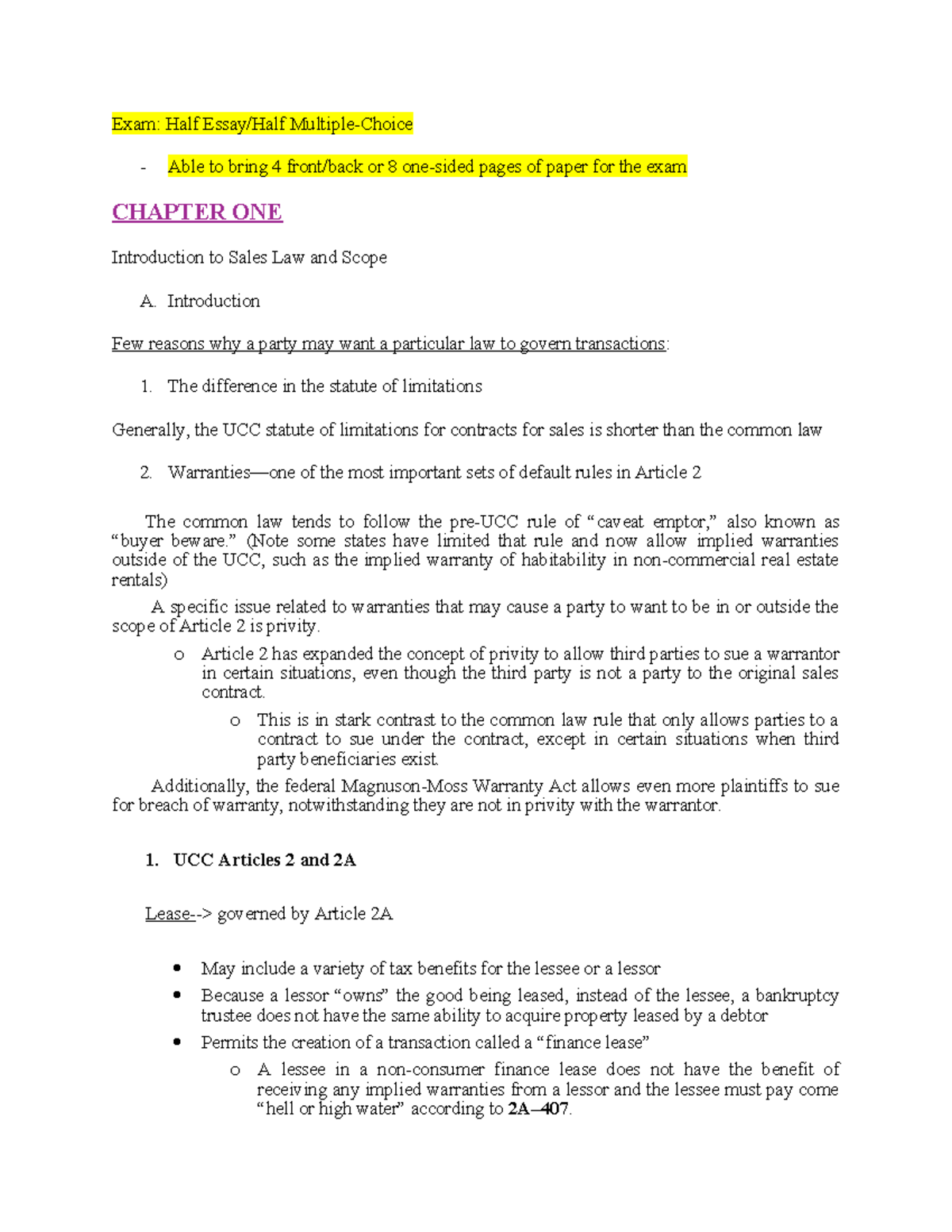 Comm. trans. doc. - Exam: Half Essay/Half Multiple-Choice - Able to ...