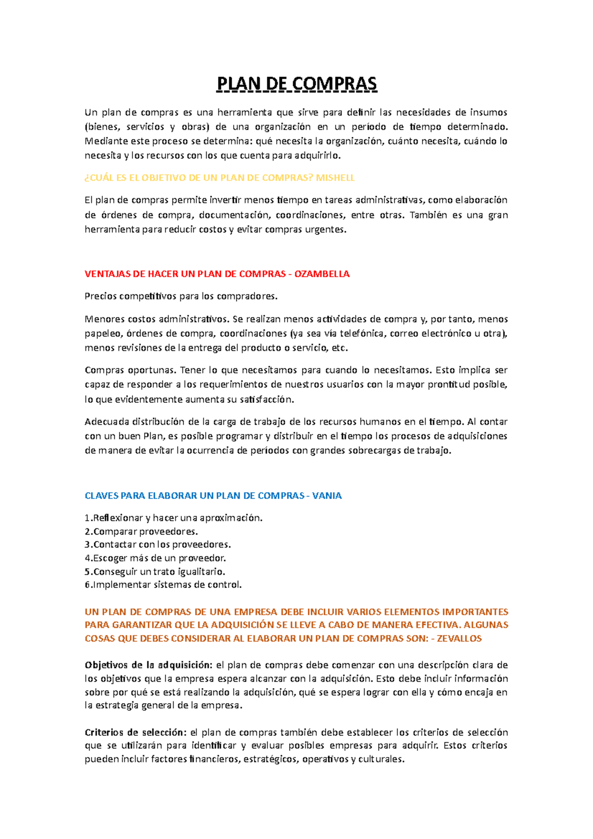 PLAN DE Compras - EXPO - PLAN DE COMPRAS Un plan de compras es una ...