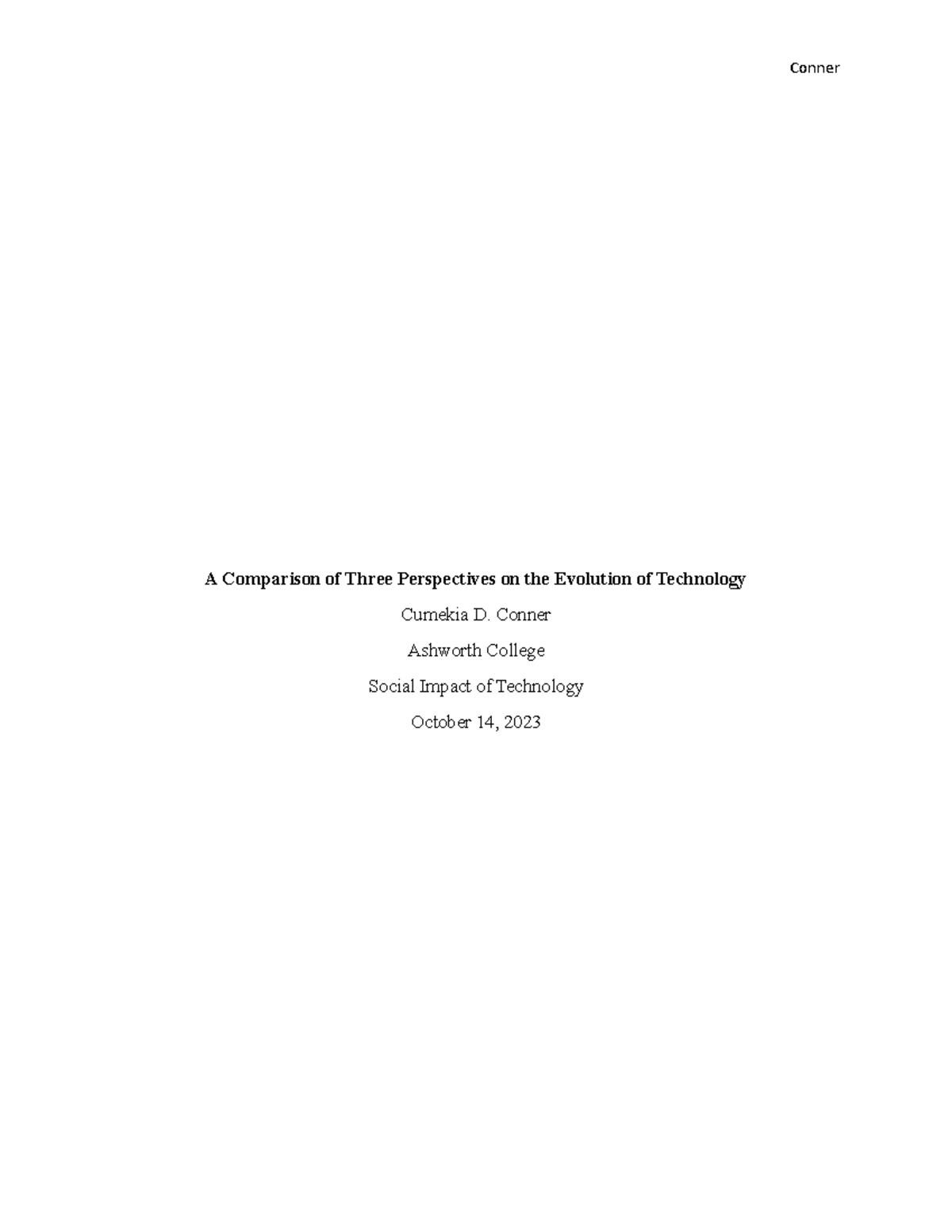 A Comparative Analysis of Technology Evolution Perspectives - Studocu