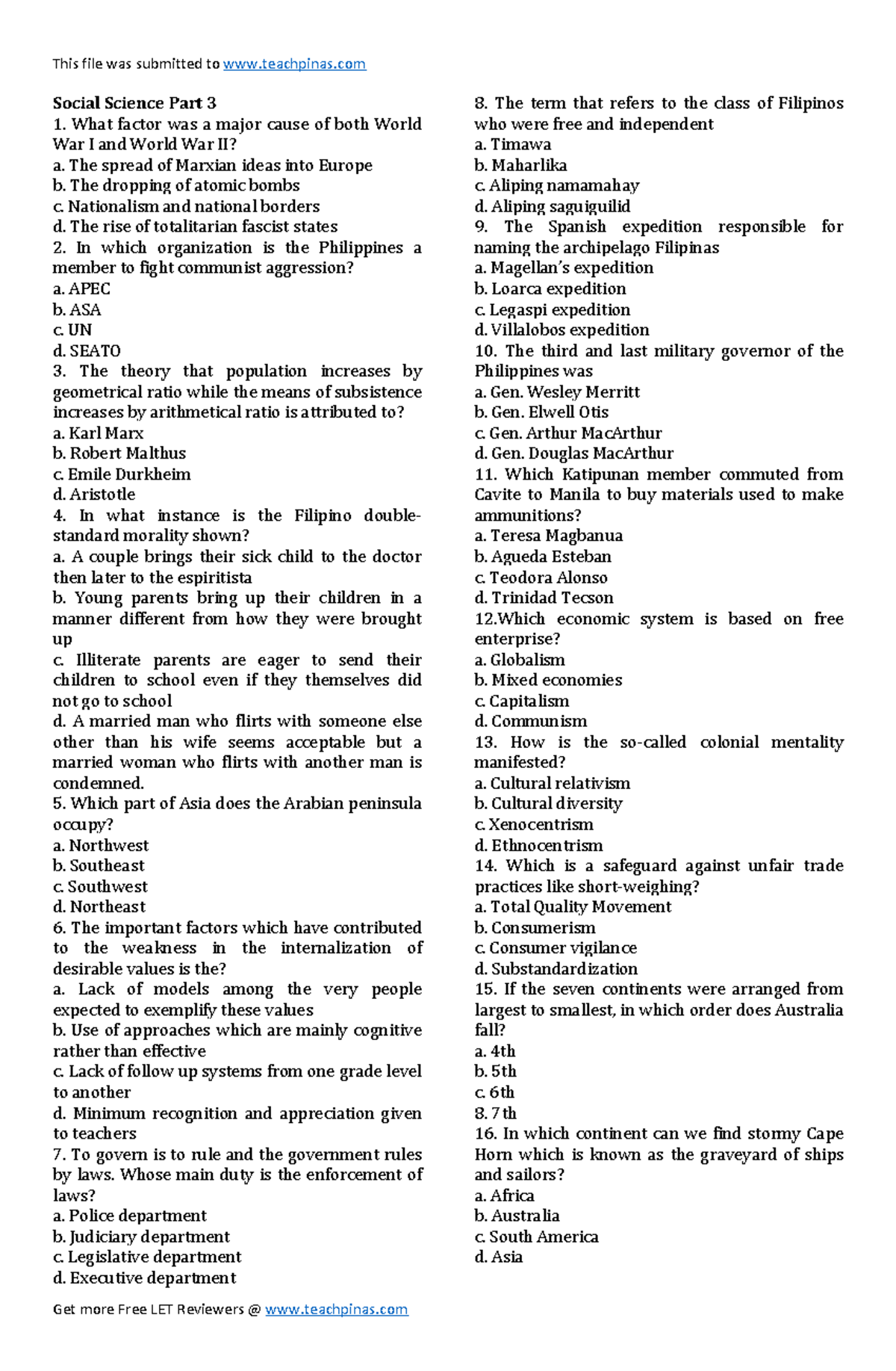 Social Science Major Notes - Quiz #3 - Studocu