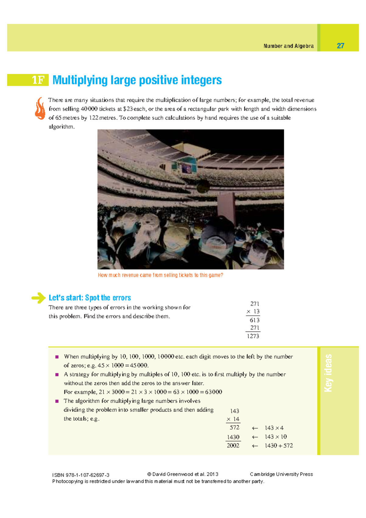 Chapter 1F homework on multiplying large positive integers - Studocu